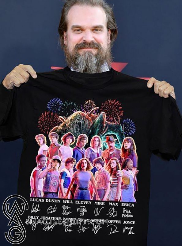 Stranger things season 3 all character signatures shirt