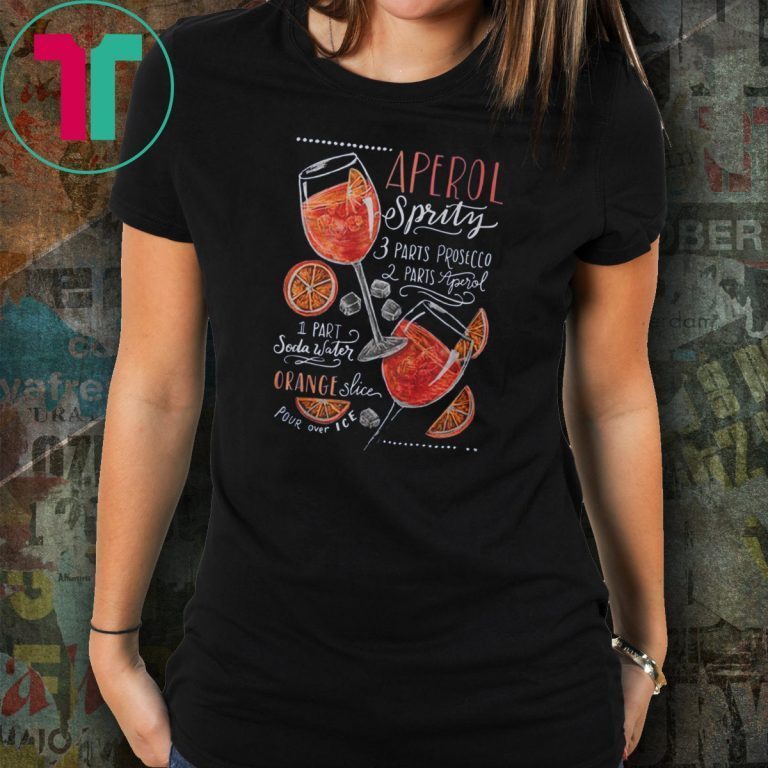 Cocktail italian aperol spritz recipe shirt