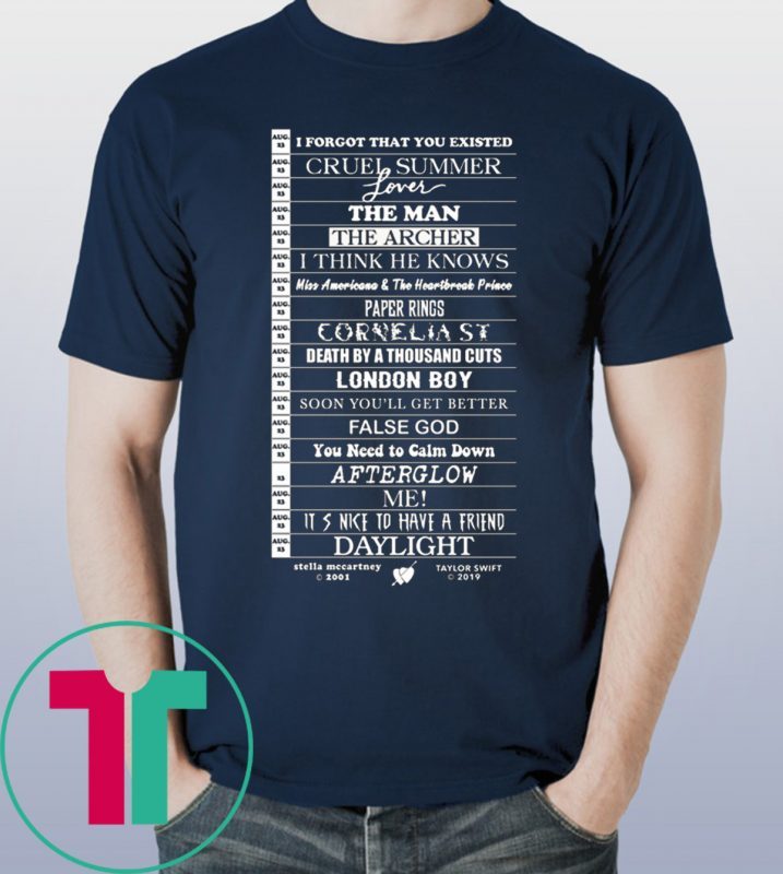 Stella Taylor Swift Black Tee With Tracklist Shirt